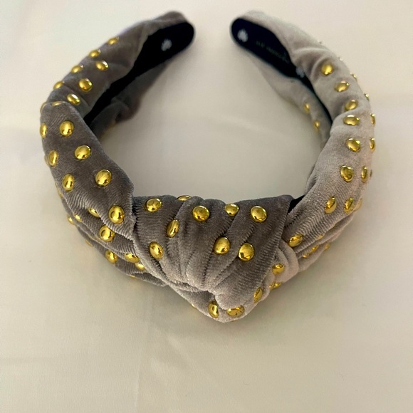 Lele Sadoughi | Accessories | Lele Sadoughi Grey Velvet Headband With ...